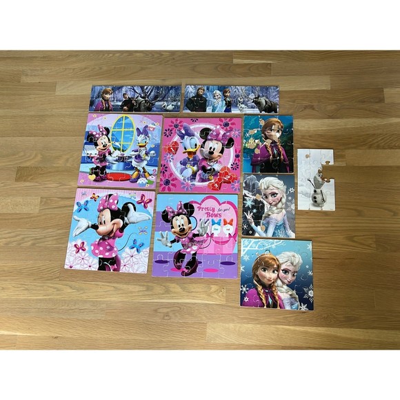 Disney | Toys | Disney Minnie Mouse Frozen Kids Girls Jigsaw Puzzles ...